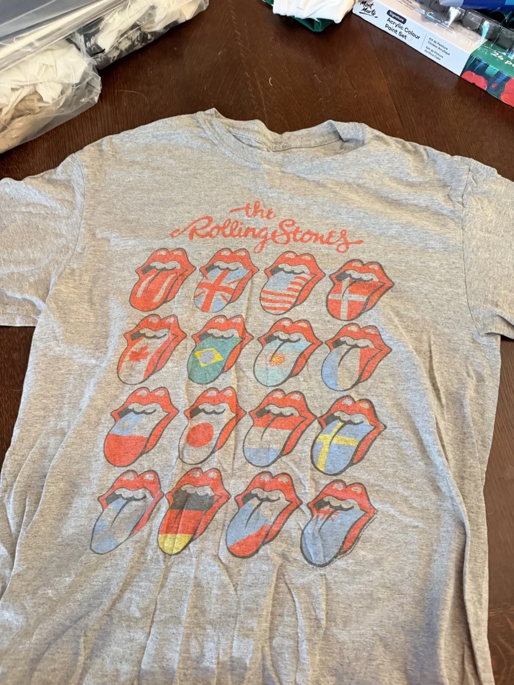 the Rolling Stones | Tops | The Rolling Stones Light Gray Short Sleeve ...